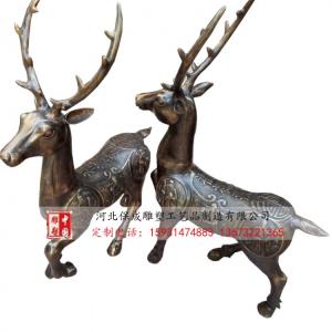 室外纯铜鹿雕塑动物雕塑梅花鹿广场园林花园商场抽象小鹿雕塑摆件