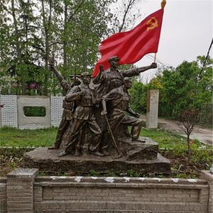 抗战红色文化主题 八路军雕塑