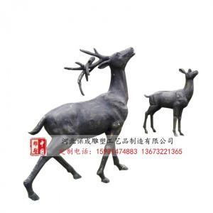 铜鹿梅花鹿麋鹿抽象鹿大型纯铜铸造广场园林草坪雕塑摆件厂家定制