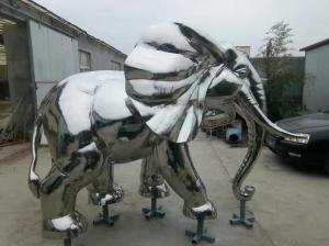 不锈钢大象雕塑大型动物摆件厂家定做