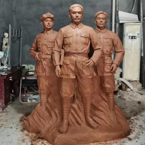 红砂岩革命雕塑 红色雕塑厂家