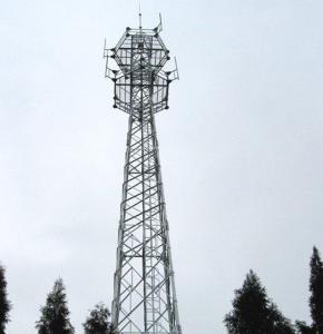 5G独管信号通信塔 5g通讯三管塔 移动通讯升降铁塔通讯一体化机柜